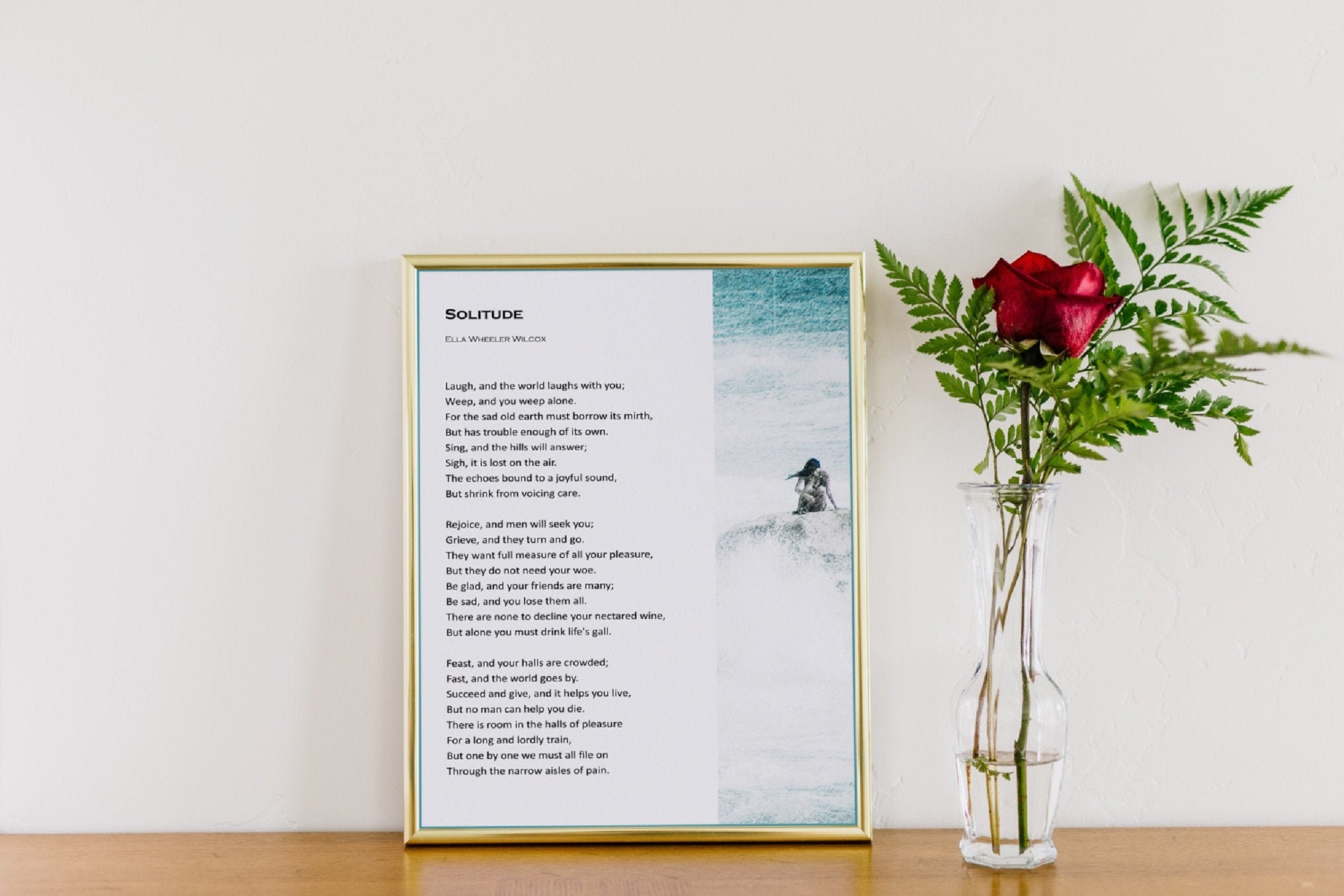 Classic Poetry Art Print Solitude Poem Thoughtful Words | Etsy