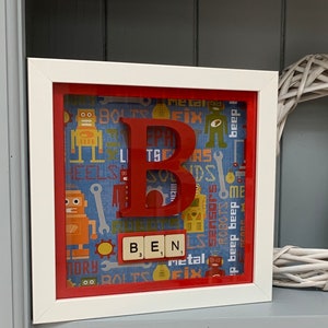 Personalised Robot Themed Scrabble Name and Initial Letter - Etsy