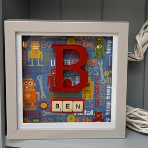Personalised Robot Themed Scrabble Name and Initial Letter - Etsy