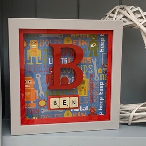 Personalised Robot Themed Scrabble Name and Initial Letter - Etsy