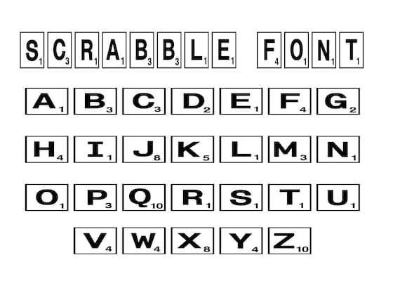 SCRABBLE TILES SVG Scrabble Font Svg Scrabble Letters Svg | Etsy
