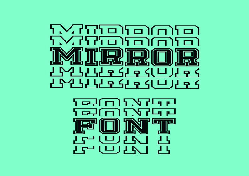Mirror Font Svg Stacked Font Svg Mirrored Letters Svg - Etsy