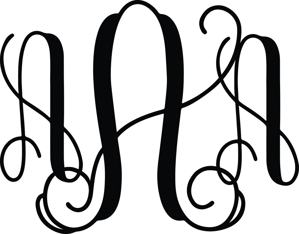 Vine Monogram Font SVG Vine Monogram Font Vine Monogram - Etsy