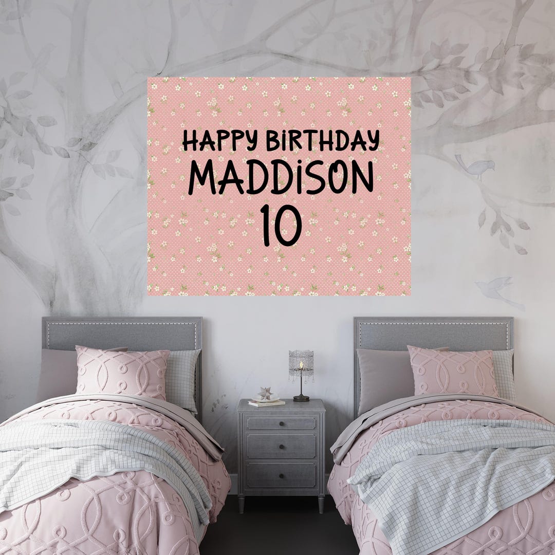 Happy Birthday Wall Banner Personalized With Name and Birthday BB4 - Etsy