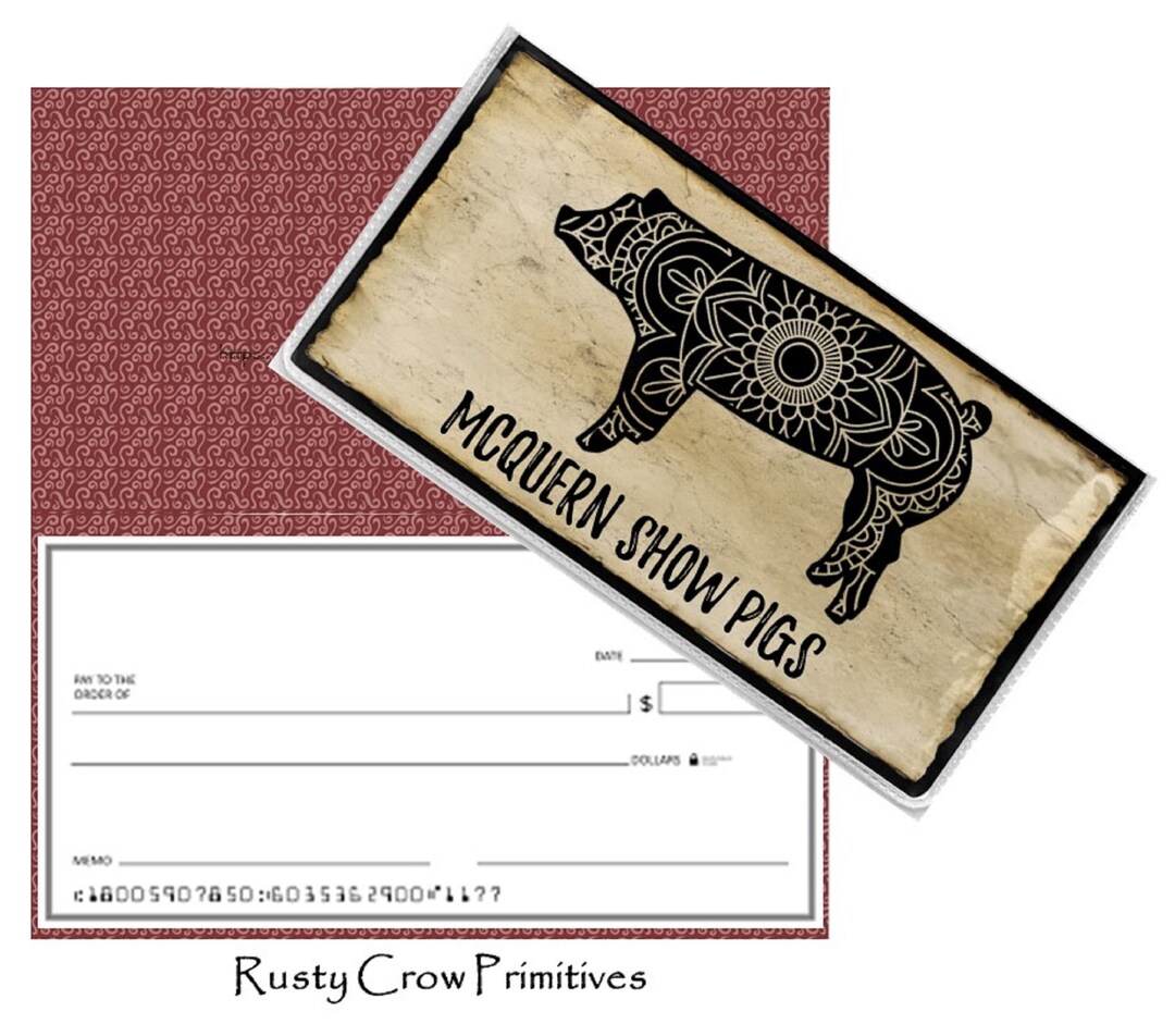 Mandala Show Pig Checkbook Cover Polka Dot Pattern Birthday - Etsy