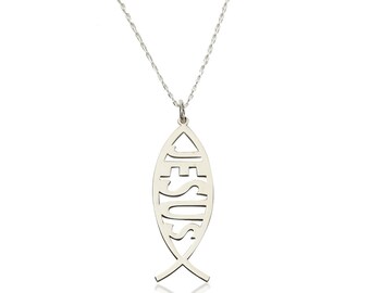 Jesus Fish Necklace - Etsy