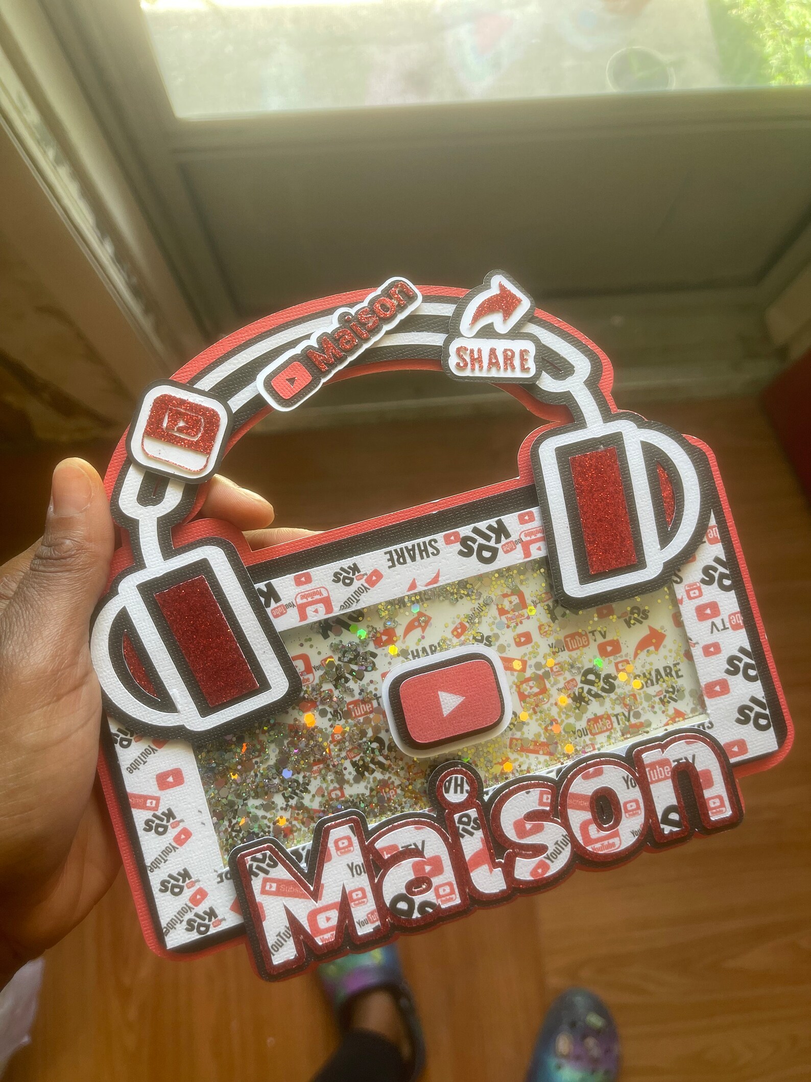 Youtube Inspired Theme Cake Topper Shaker, Youtube Shaker, Youtube Name ...