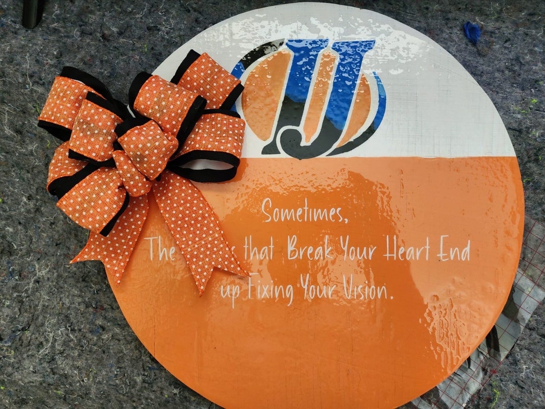 Custom Welcome Door Sign, Two Color Welcome Sign, Bow Welcome Sign ...