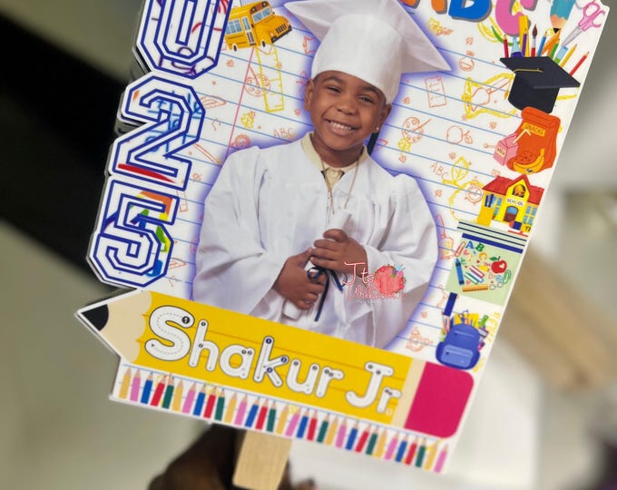 Custom Pre-k Grad Fans, Graduation Fans, Head on a Stick, Custom Face ...