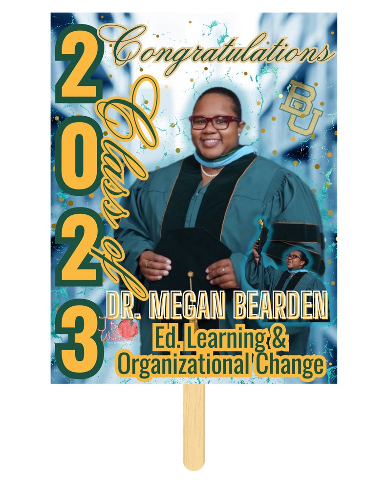 Custom Grad Fans, Graduation Fans, Head on a Stick, Custom Face Fans ...