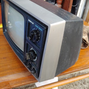 Vintage 70s Admiral Portable Solid State Tube Television Black and ...
