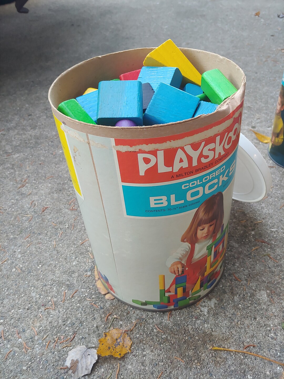 Vintage 1972 Playskool Building Blocks Set Large Size Bucket - Etsy