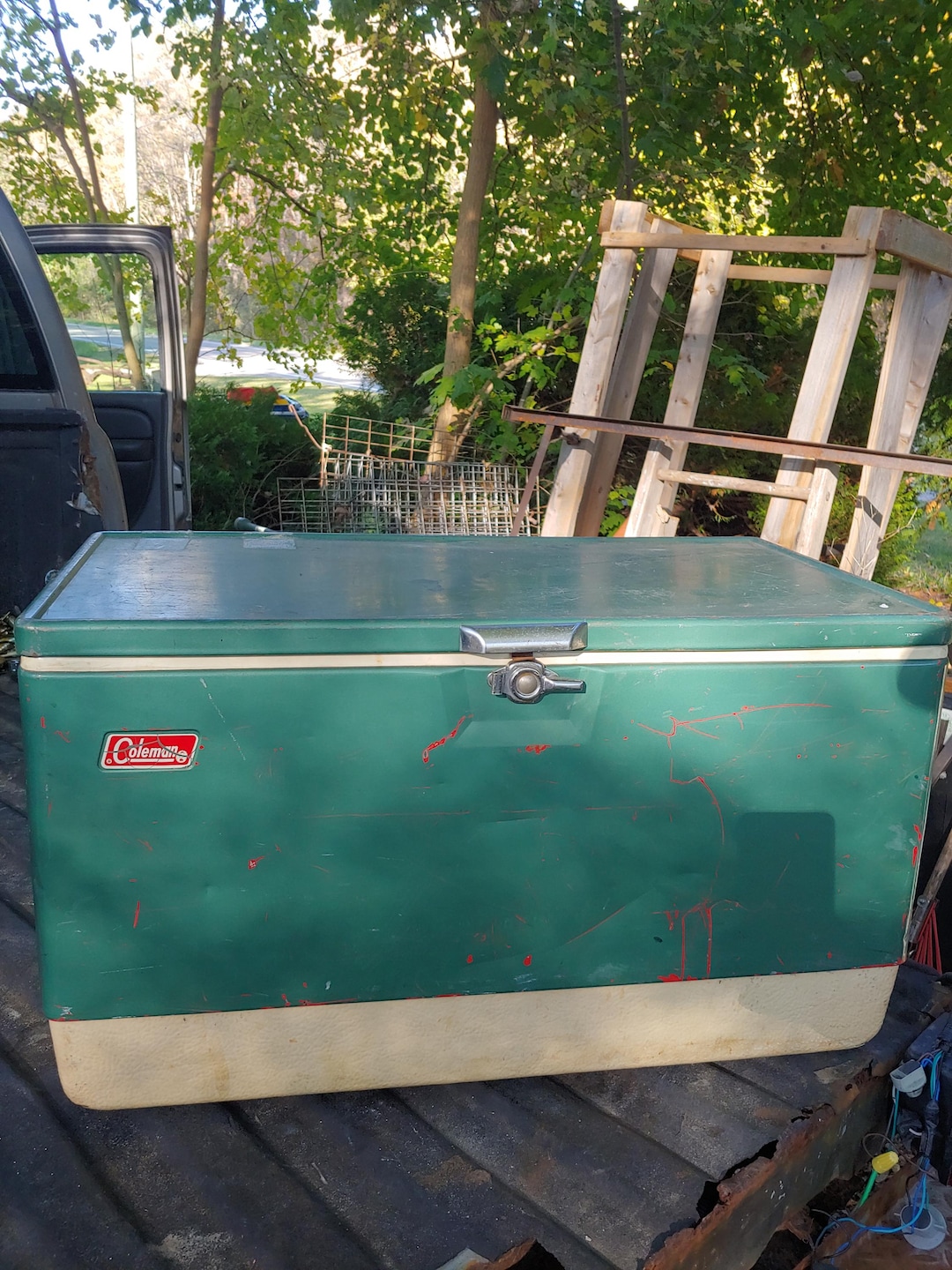 Vintage Original Green Thermos Cooler Beer Cooler Mid Century Steel ...