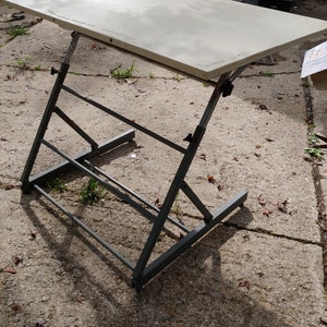 Vintage Mayline Drafting Table Adjustable Height Wooden Top Steel Frame ...