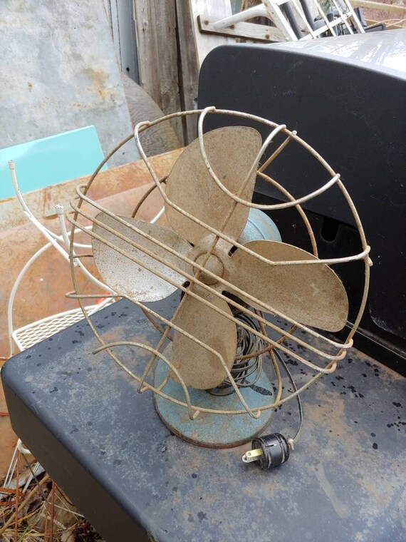 Vintage Electric Fan Faultless Blue With Chrome Cage Working | Etsy