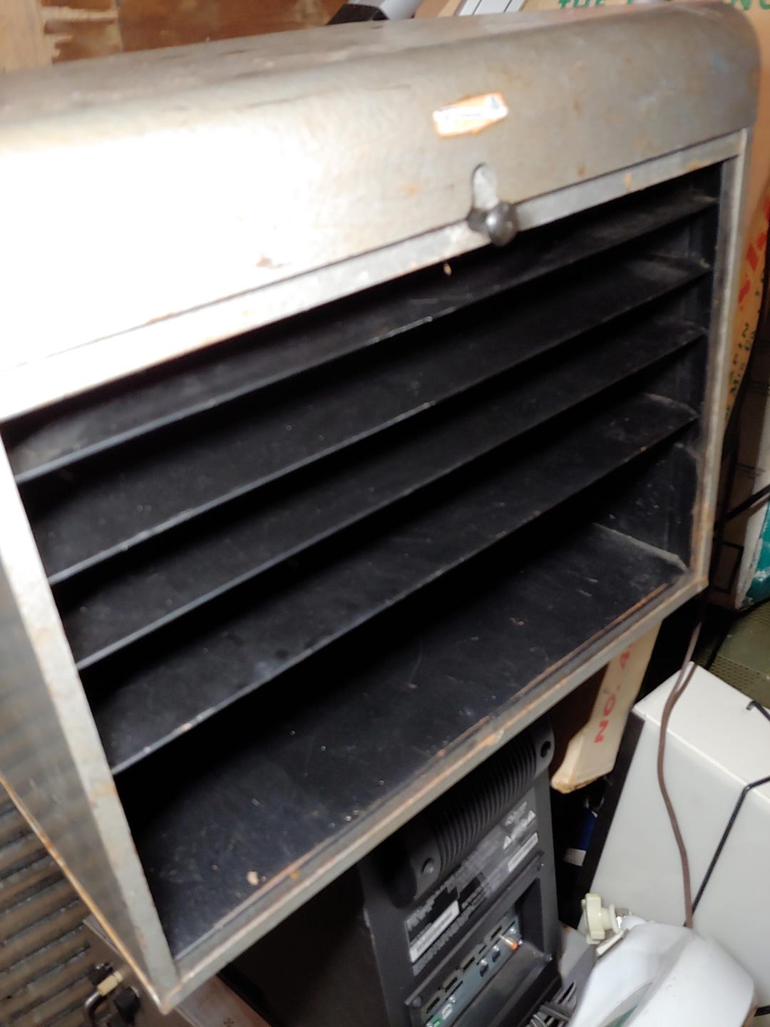 Antique Brumberger Aircraft Parts Storage Bin With Roll Top Door Large ...