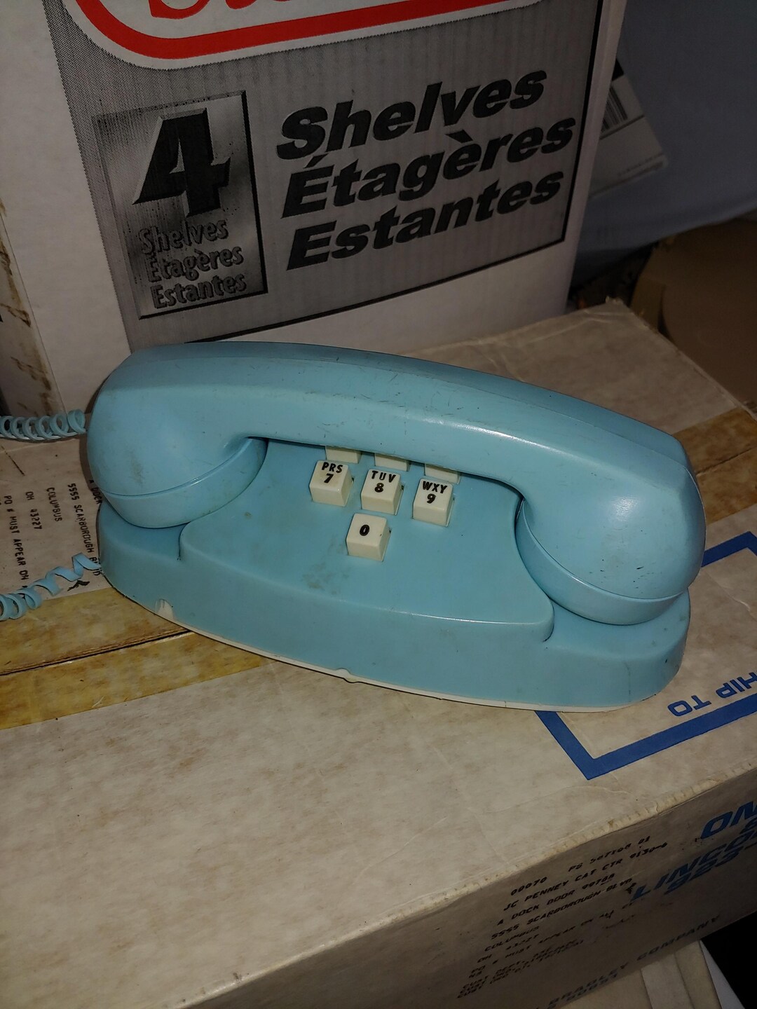 Vintage Handi-craft Touch Tinkle Plastic Play Phone 1950s Aqua Toy ...