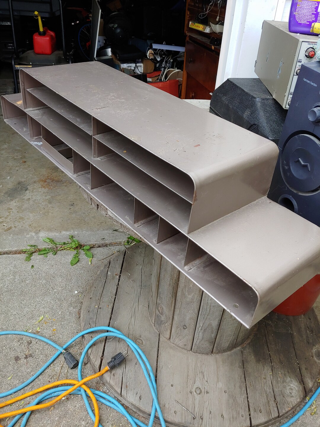 Vintage Metal Desk Organizer Full Size Mail Sorter Label Slot Pen ...