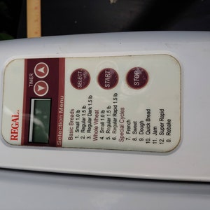 Regal Breadmaker Model K6731 With Pan TESTED Free Shipping - Etsy