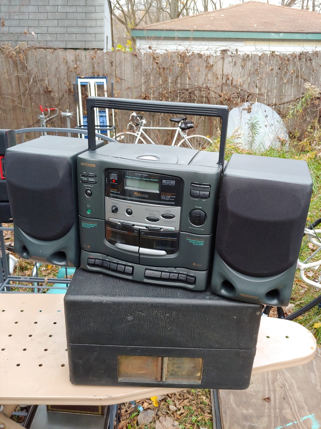 Vintage 90s Koss AM/FM Dual Tape Radio Compact Disc Player Boombox - Etsy