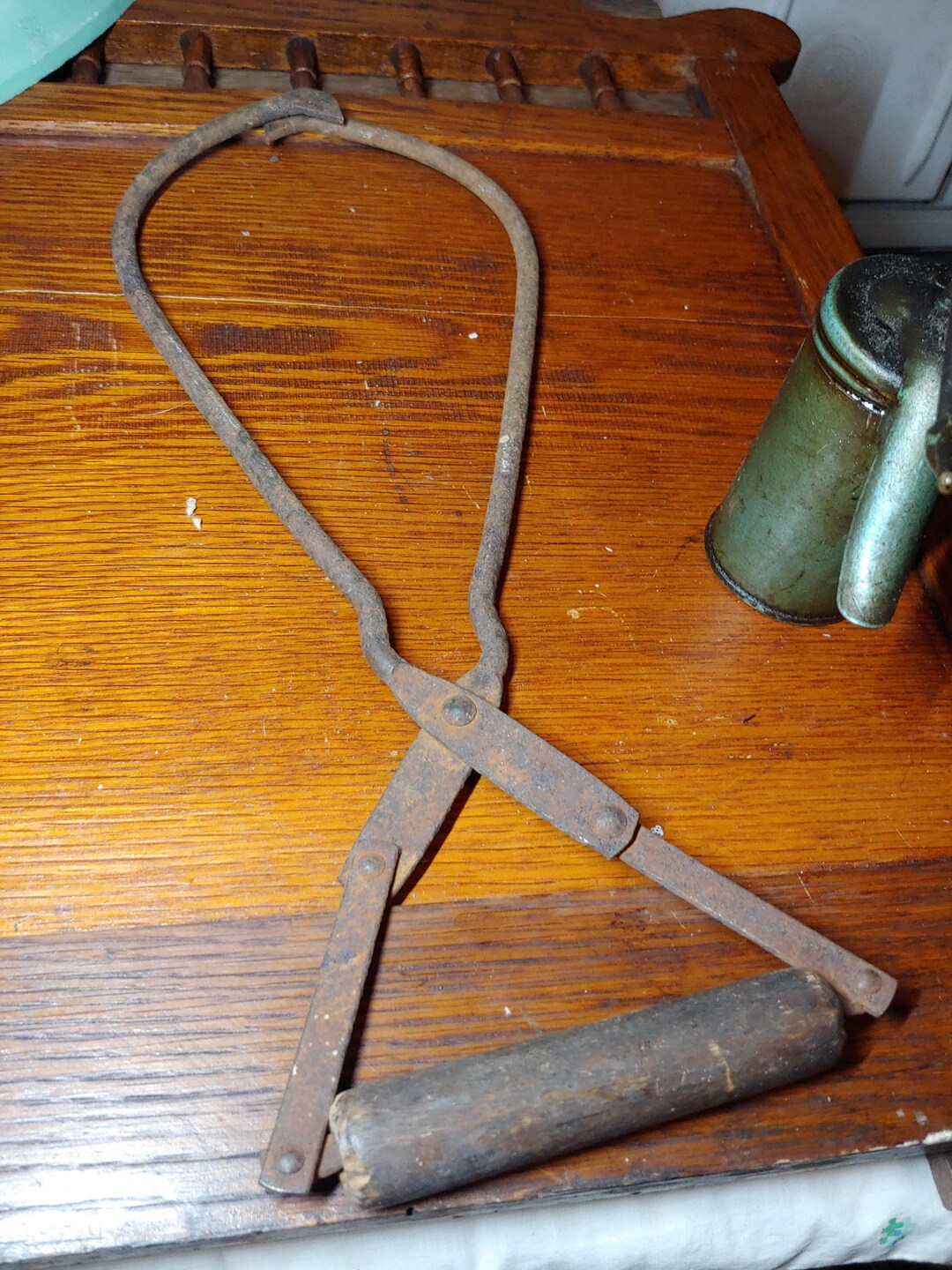 Antique Ice Block Tongs With Wooden Handle Primitive 14.5 Long Klage ...
