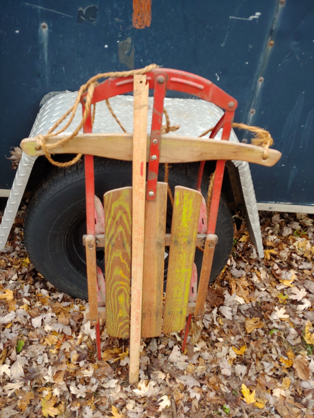 Vintage Wooden Sled-primitive Home Decor Antique Wooden Sled Christmas ...