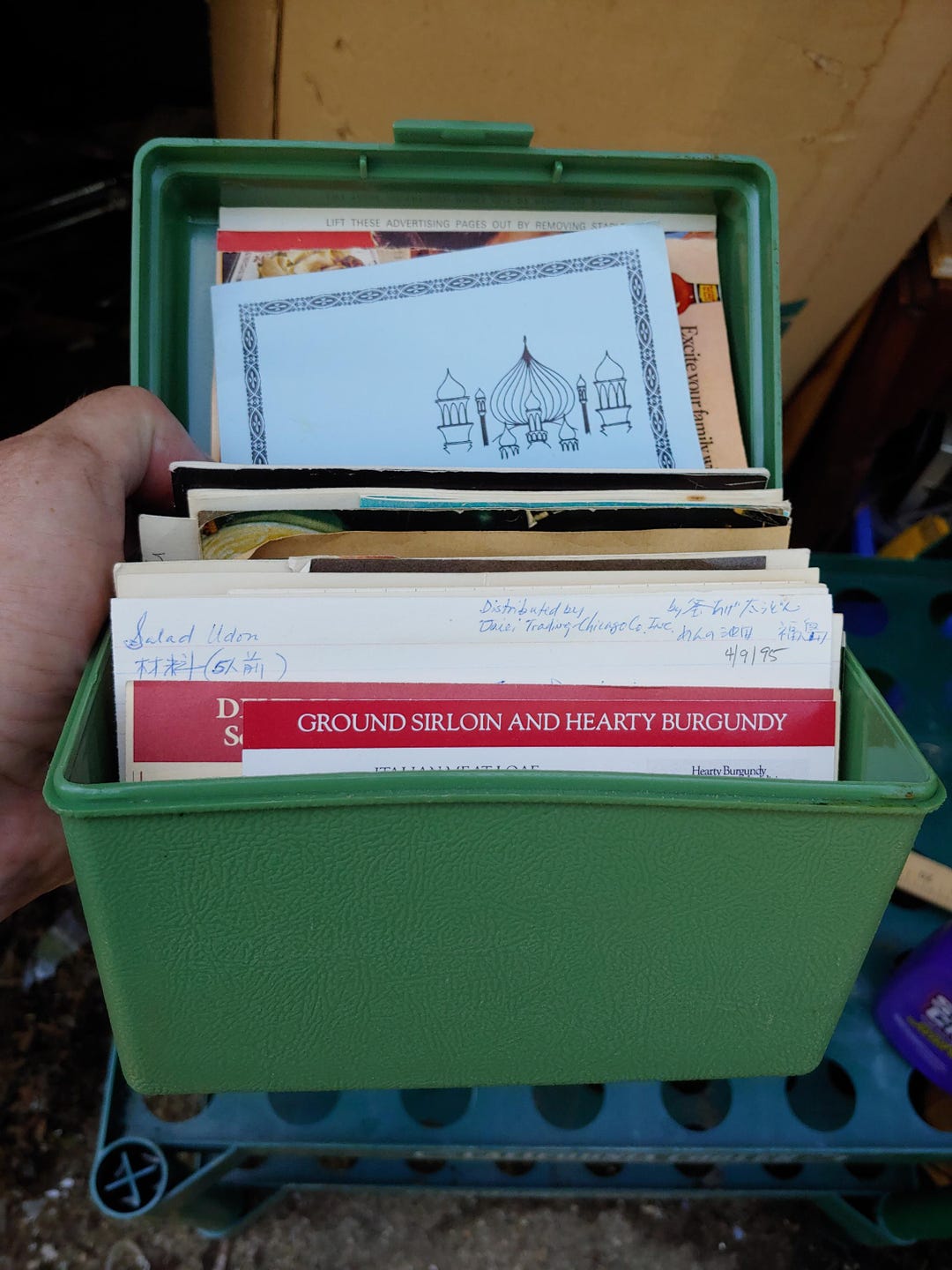 Vintage Recipe Box With Recipes, Old Recipe Box With Lid, Metal Recipe ...