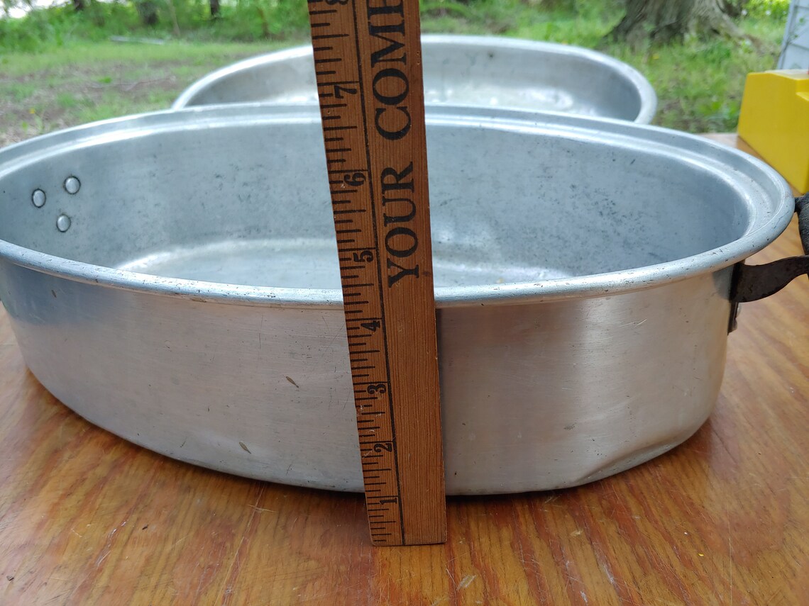 Vintage aluminum roaster pan 1930s large size vented primitive | Etsy