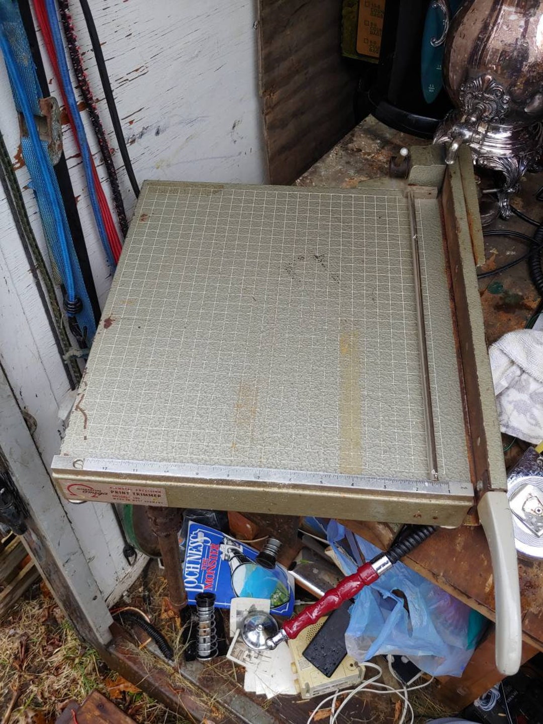 Vintage Simon Omega Paper Cutter Mid Century Gray Model No2 Industrial ...