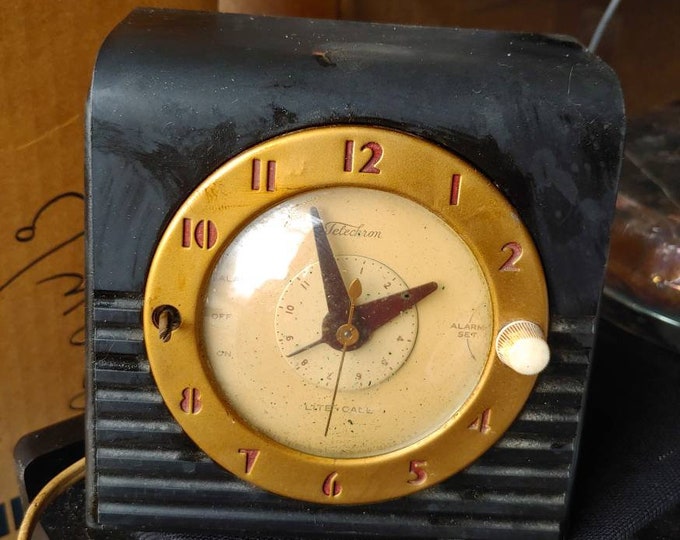 1940's Telechron Beehive Alarm Clock Bakelite Antique Gold and Brown ...