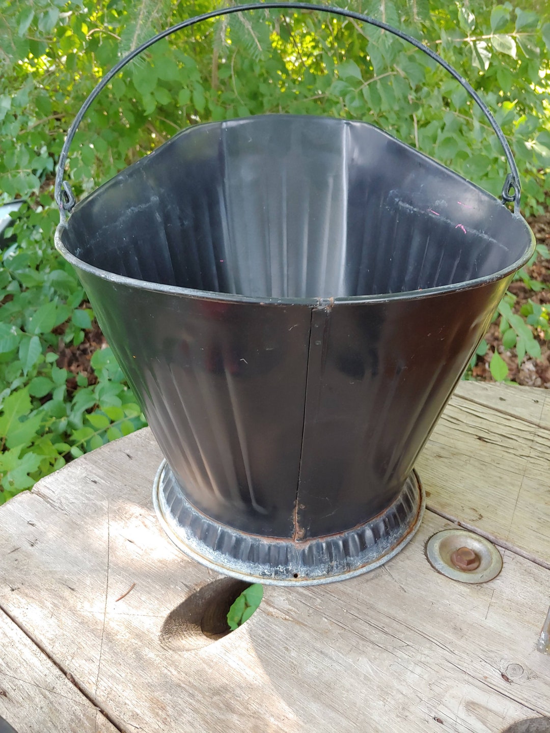 Antique Galvanized Black Coal Bucket West Virgina No1 - Etsy