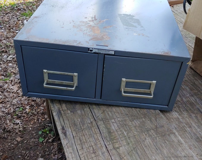 Vintage Steelmaster Metal 2 Drawer File Cabinet Card Catalog Library ...