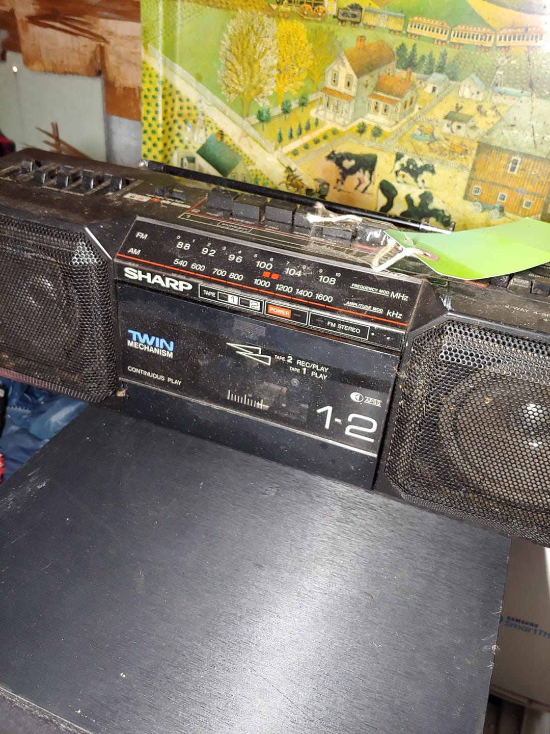 VTG Sharp Boombox Stereo Radio Dual Cassette Tape Recorder Stereo 1980s ...