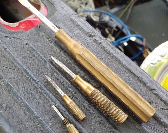 Antique Brass 4 in 1 Nesting Screwdriver Tool Set Made New York USA ...