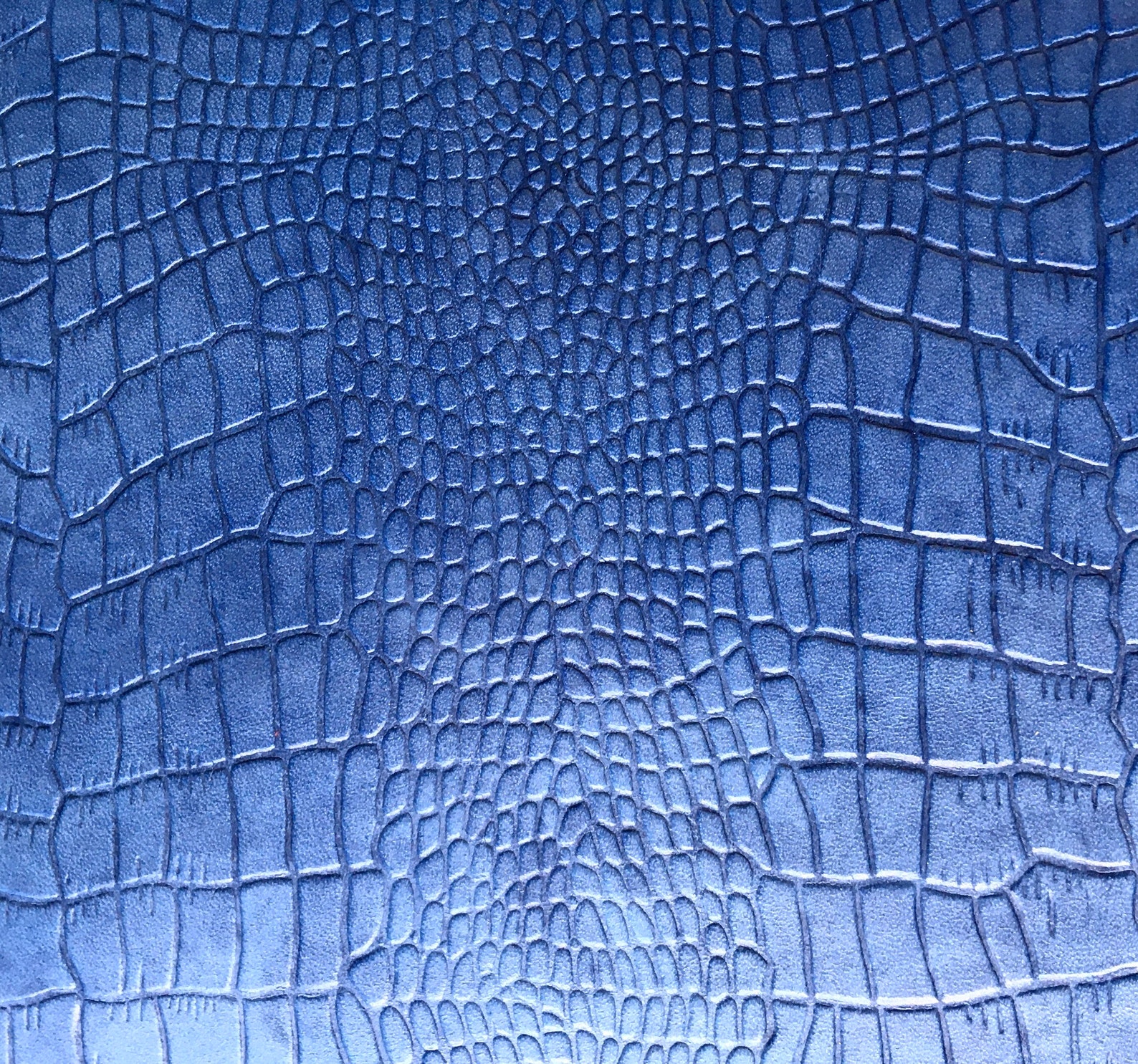 ITALIAN LEATHER Crocodile Emboss Leather Black/blue/white | Etsy