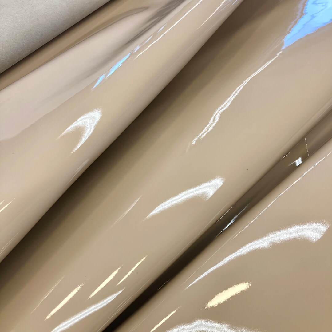 Beige Lacquer Leather Genuine Leather Patent Leather Sheets Shiny ...
