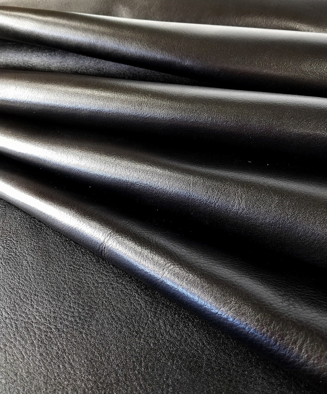 Black Nappa Leather Sheets: Soft Aniline Leather Fabric - A4 - Etsy