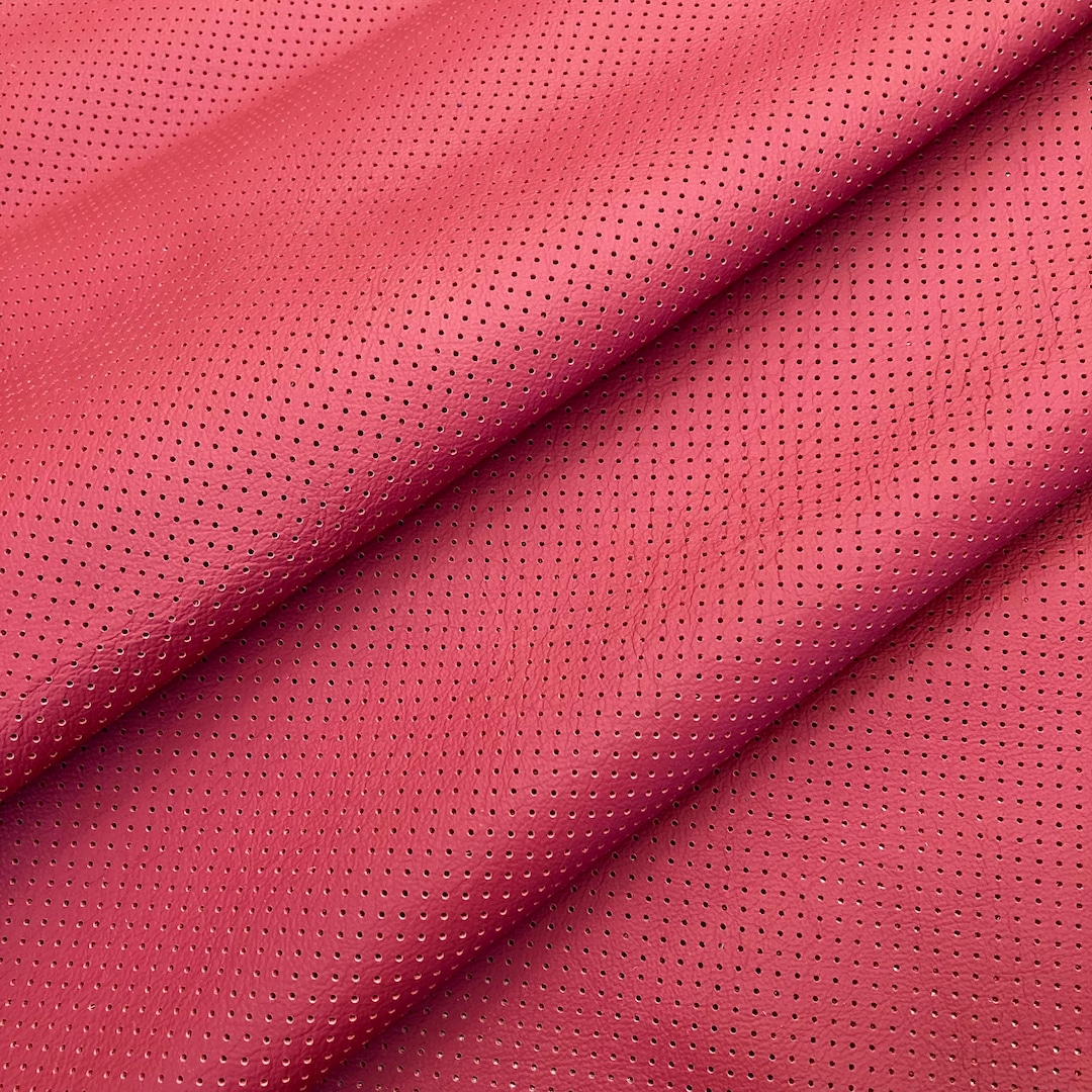 Jaguar New Red Italian Full Grain Perforated Leather Sheets: Automotive ...