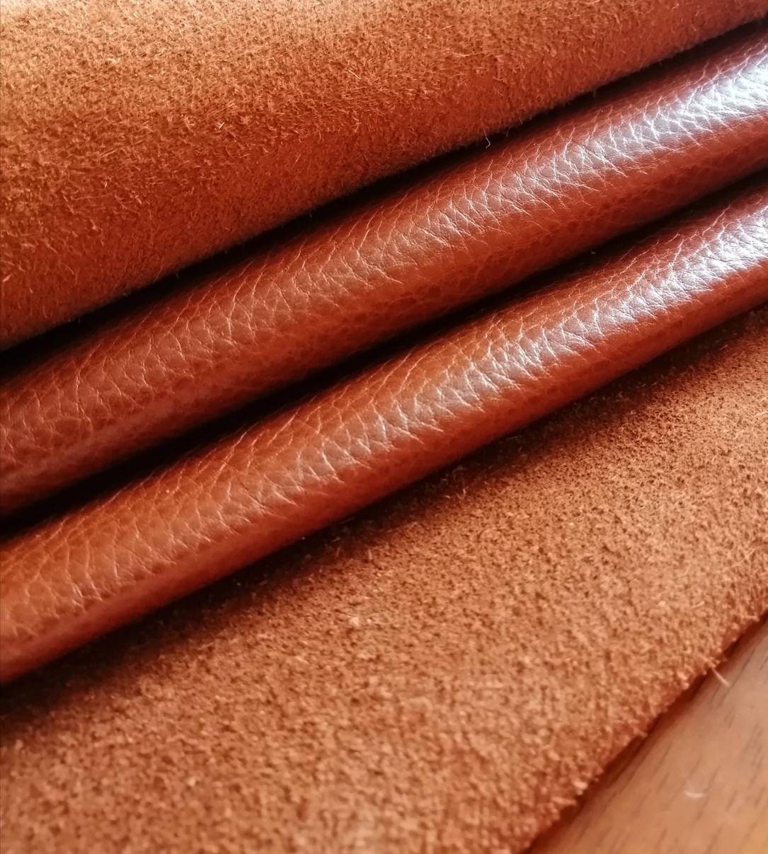BRIGHT BROWN COLOR leather sheets Natural leather pieces for | Etsy