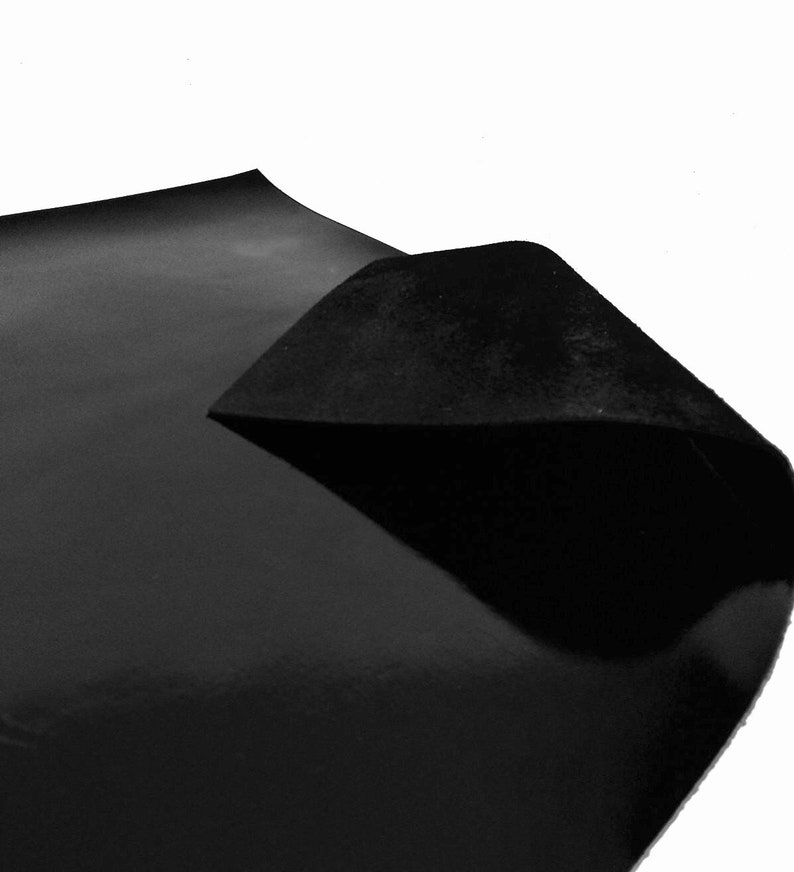 Lacquer Leather Genuine Leather Black Patent Leather Sheets | Etsy