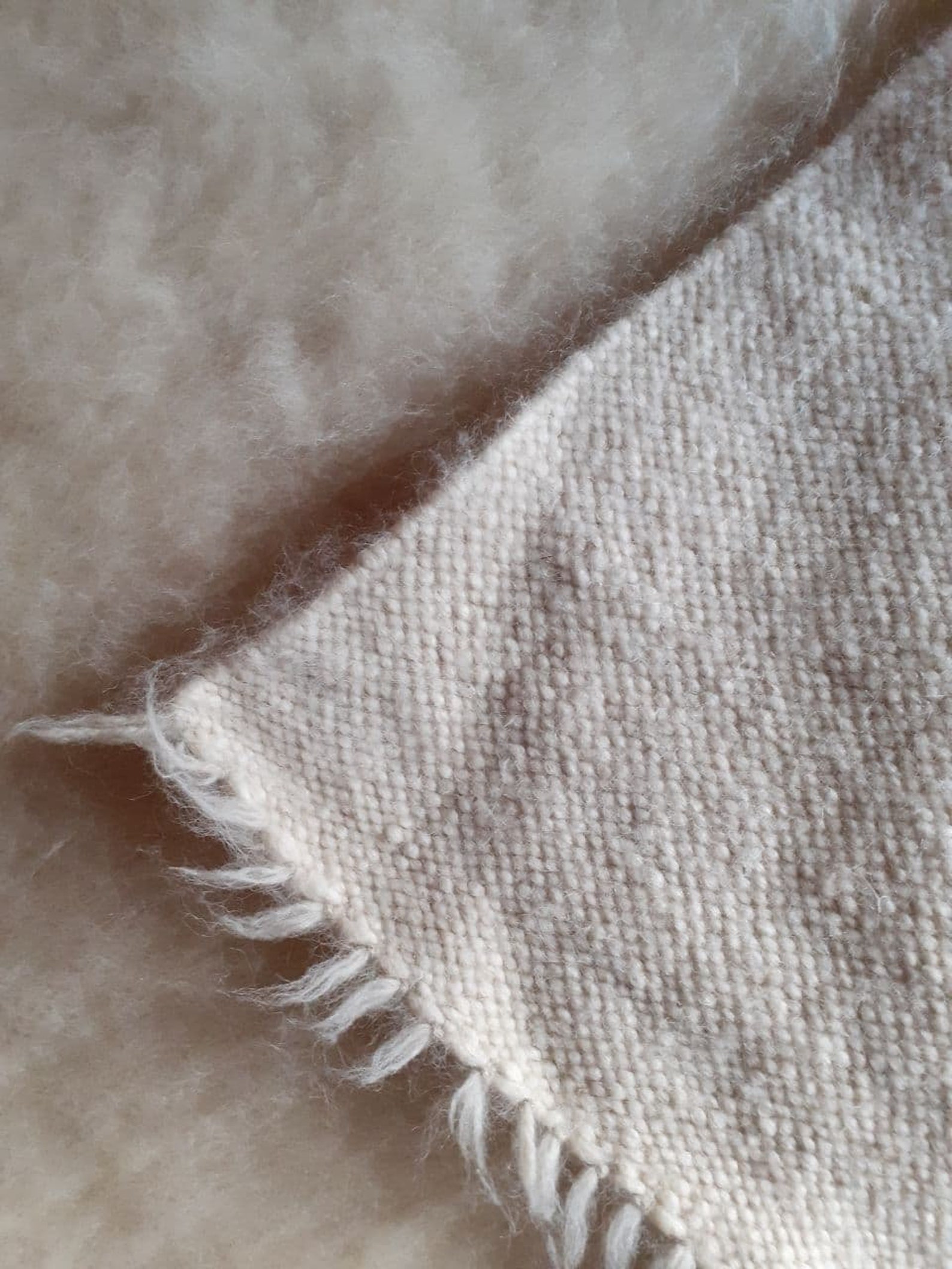 Handmade Wool Blanket Lizhnyk, White Queen Size Sheep Wool Bedcover ...