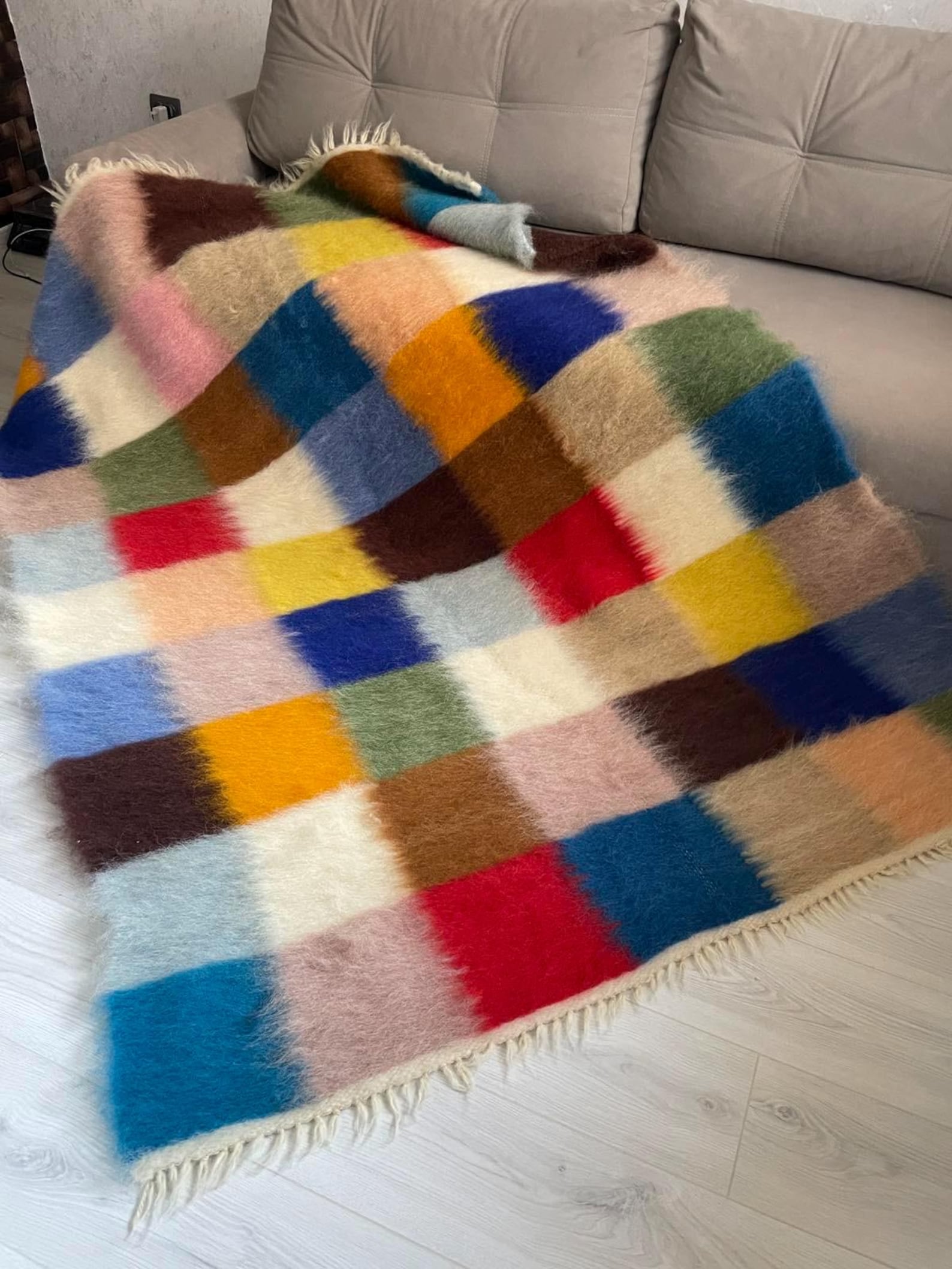 Hutsul Wool Blanket Lizhnyk, Throw Blanket, Woven Wool Art, Bedspread ...
