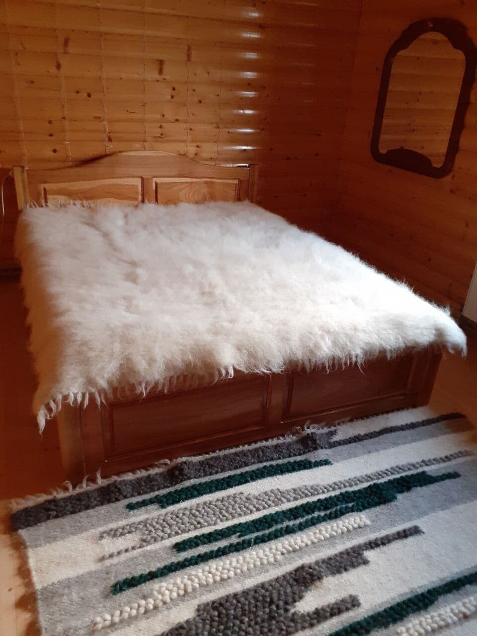 Handmade Wool Blanket Lizhnyk, White Queen Size Sheep Wool Bedcover ...