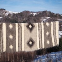 Hutsul Wool Blanket Lizhnyk, Throw Blanket, Woven Wool Art, Bedspread ...