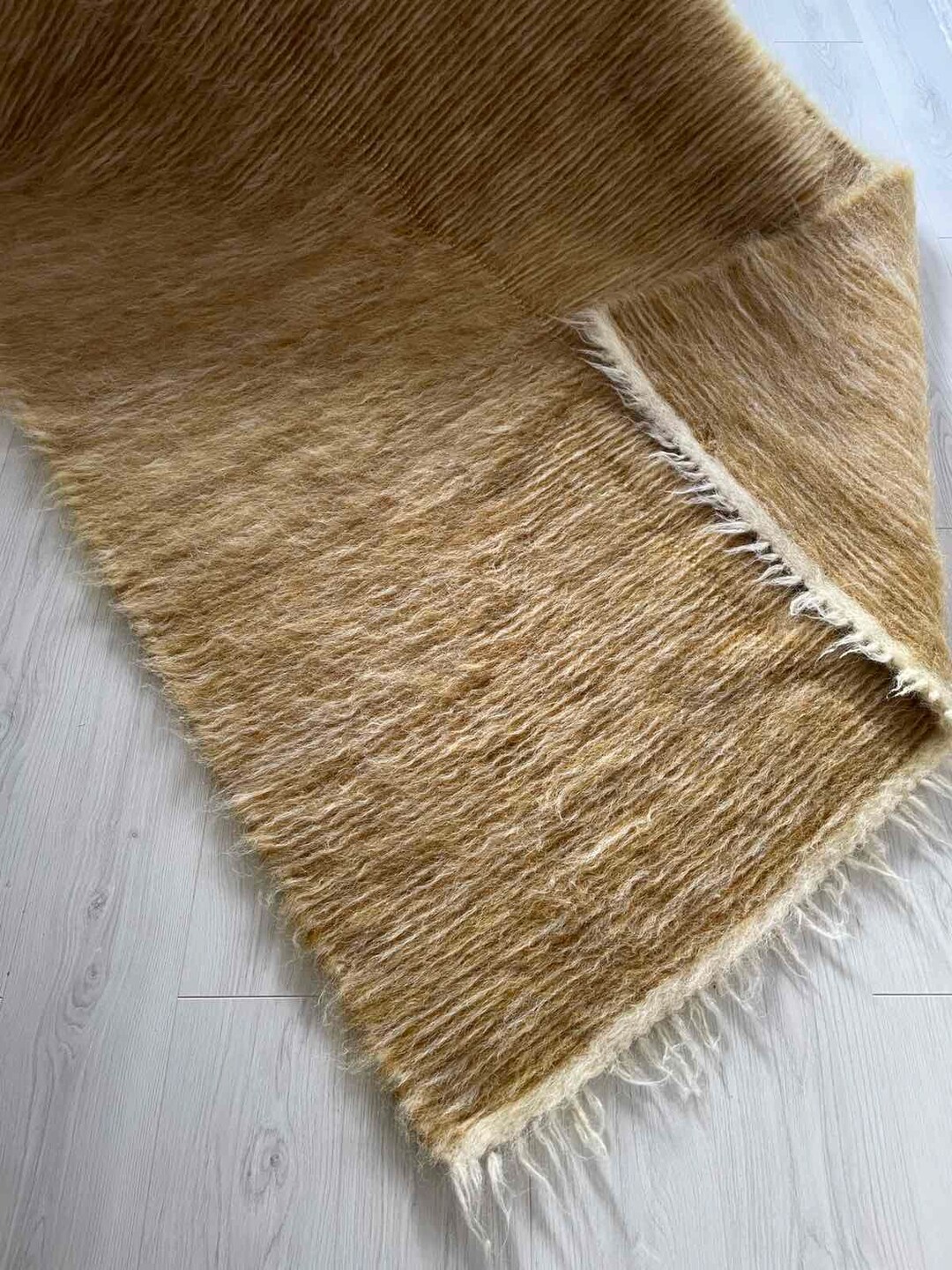 Handmade Sheep Wool Blanket, Natural Wool Blanket, Traditional Weaving ...