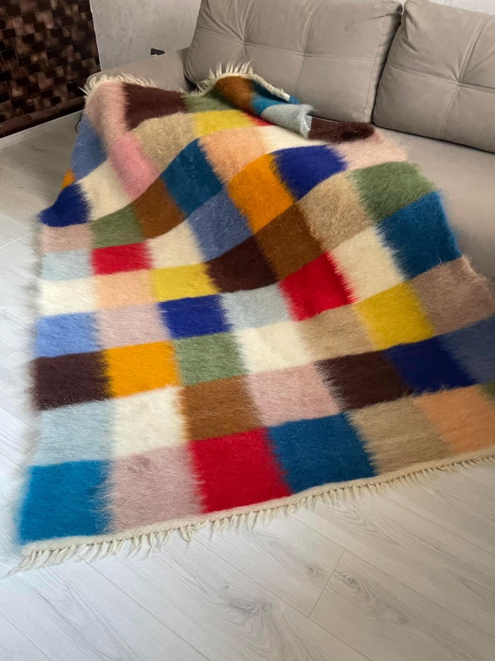 Hutsul Wool Blanket Lizhnyk, Throw Blanket, Woven Wool Art, Bedspread ...