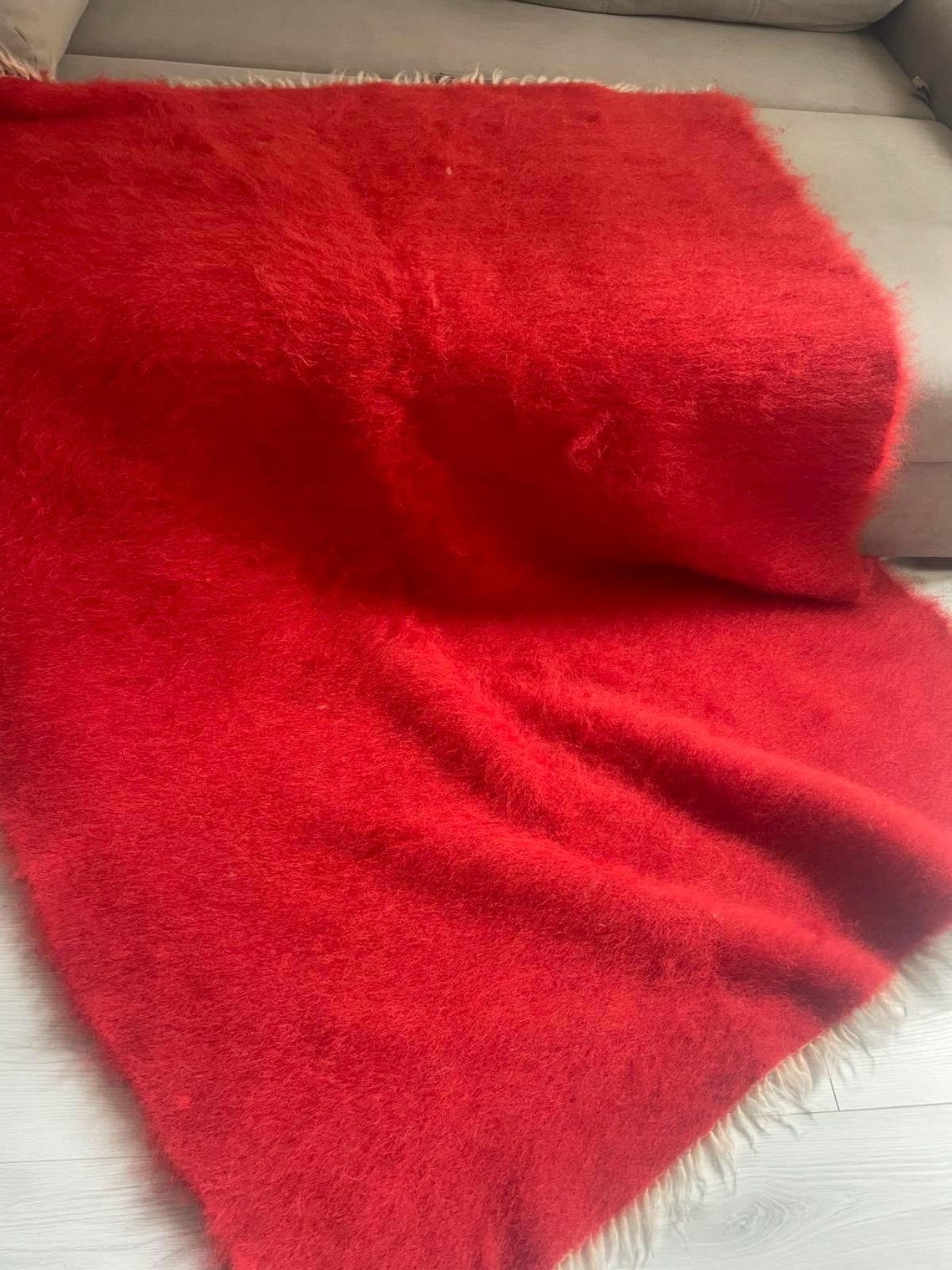 Handmade Wool Blanket, White Queen Size Sheep Wool Bedcover, Soft ...