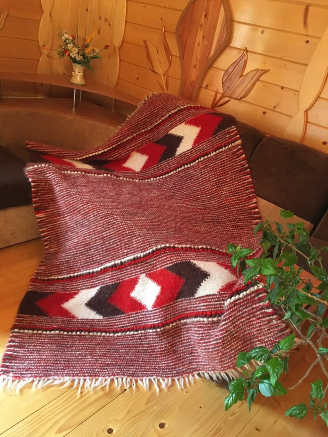 Handwoven Sheep Wool Blanket, Organic Wool Blanket, Traditional ...