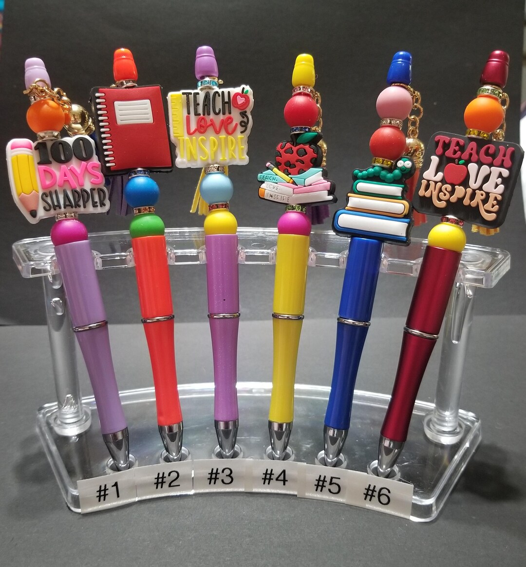 Teacher Themed Beaded Pens/teacher Appreciation Themed Beaded Pens ...