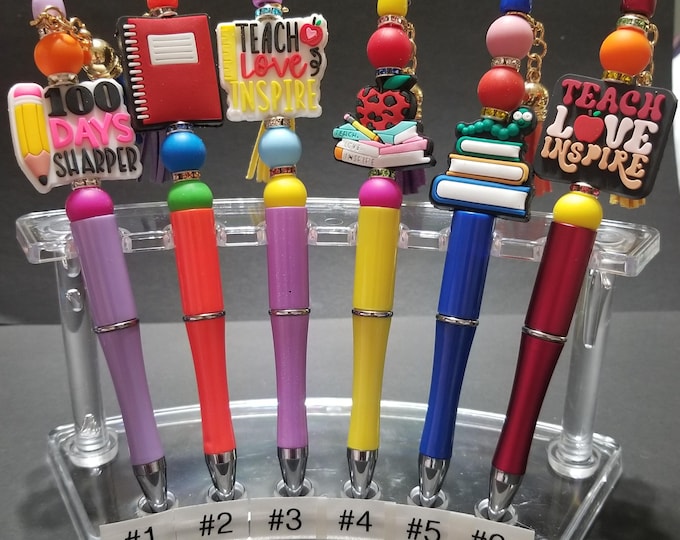 Teacher Themed Beaded Pens/teacher Appreciation Themed Beaded Pens ...